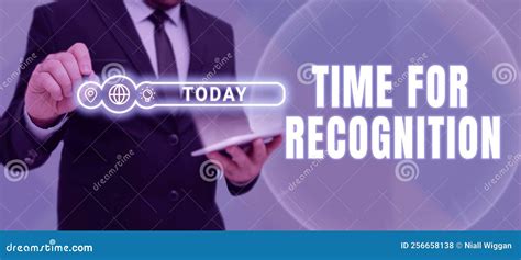 Writing Displaying Text Time For Recognition Business Showcase