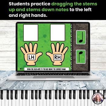 Note Stem Direction With Left Hands Right Hands BOOM Cards Digital Activity