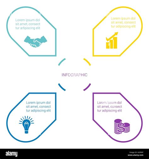 Arrows Arranged In Circle Pointing Inside The Circle Template For Infographic With Text Area