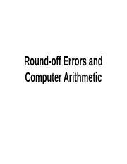 NUMERICAL ANALYSIS Lec Ppt Round Off Errors And Computer Arithmetic Round Off Errors And