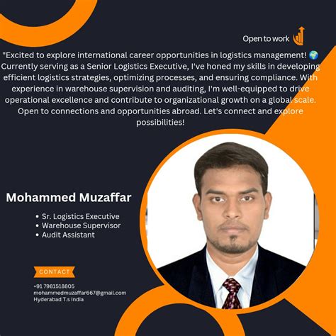 Mohammed Muzaffar On Linkedin Logisticsmanagement Globalcareer