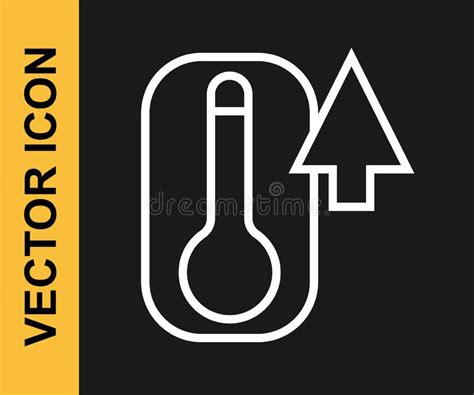 White Line Meteorology Thermometer Measuring Heat And Cold Icon