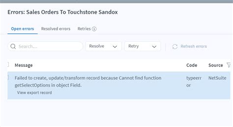 To Solve The Error Failed To Create Updatetransform Record Because Cannot Find Function