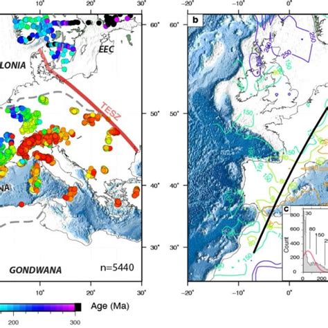 Distribution Of Apatite Fission Track Aft Age After Data Gridding