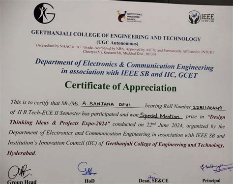 Sanjana Devi Adapa On Linkedin Projectexpo Specialmention Expo Ece Sustainability