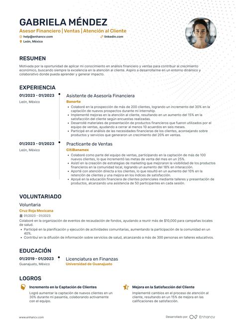 Cv De Finanzas Y Administración Mejores Ejemplos