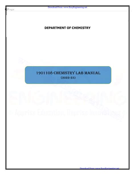 Bs8161 Chemistry Laboratory Manual Srm By 1 P A G E Srm Valliammai Engineering College