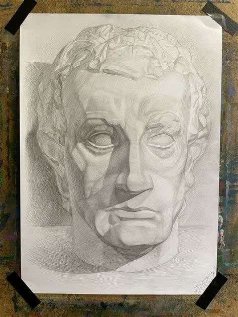 гипсовая голова академический рисунок Arte
