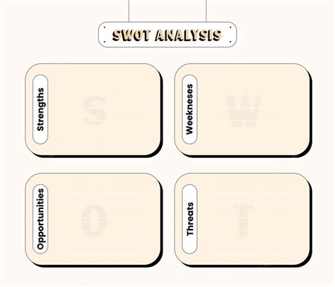Swot 분석 템플릿 또는 전략 계획 인포 그래픽 디자인 프리미엄 벡터