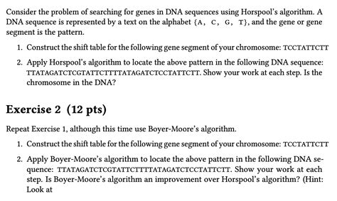 Solved Consider The Problem Of Searching For Genes In DNA Chegg Com
