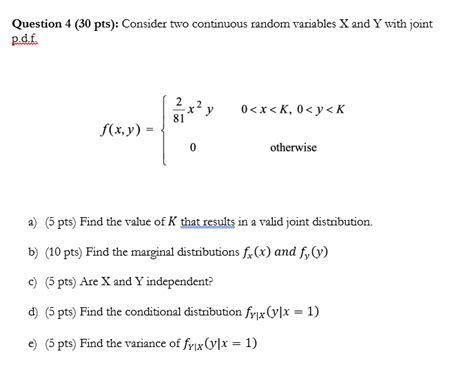 Solved Question 4 30 Pts Consider Two Continuous Random Chegg
