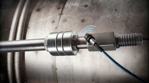 A Closeup Of A Smart Sensor Attached To An Industrial Machine Capturing Realtime Vibrations And