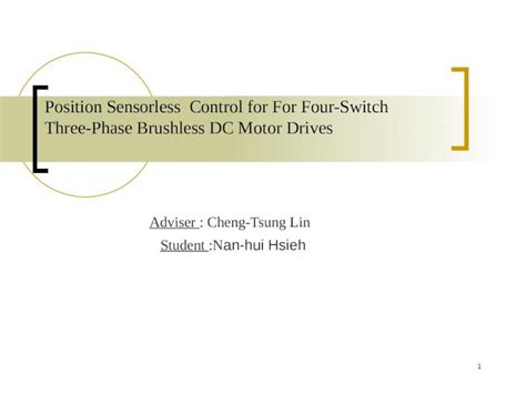 Ppt Position Sensorless Control For For Four Switch Three Phase