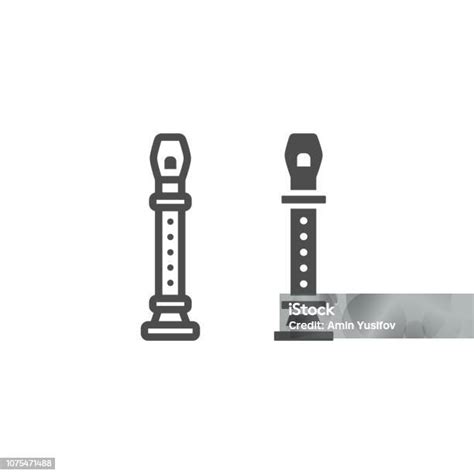 플 룻 줄 및 문자 모양 아이콘 음악 및 악기 목관 악기 기호 벡터 그래픽 흰색 바탕에 선형 패턴 10에 대한 스톡 벡터 아트