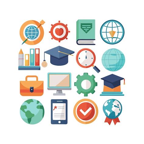 Premium Vector Realistic Education And Learning Icons Set