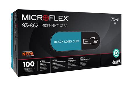 Ansell Ansell Microflex Midknight Powder Free Nitrile Laboratory