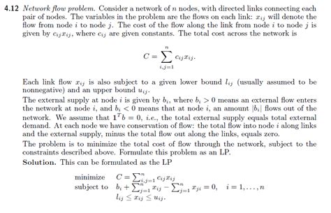 Solved 412 Network Flow Problem Consider A Network Of N