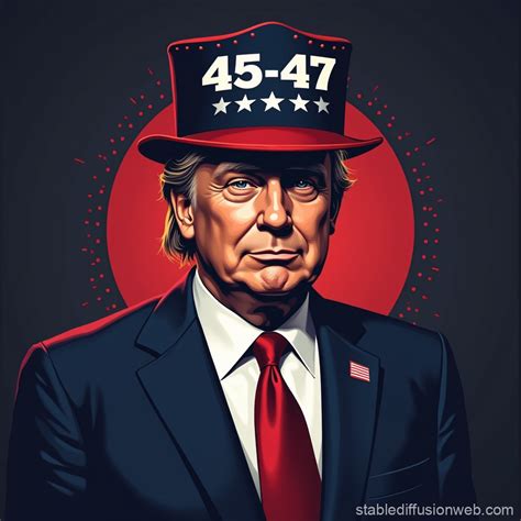 Trump Victory With 45 47 And America Logo Stable Diffusion Online