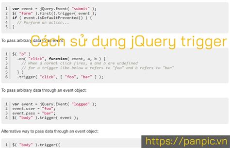 Cách Sử Dụng Jquery Trigger