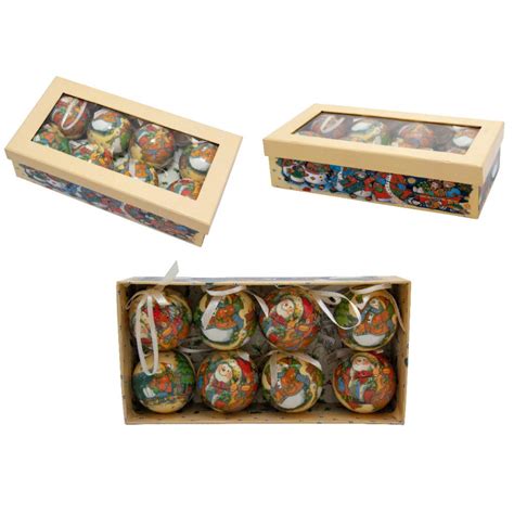 Набор елочных игрушек шары Снеговик 8 шт D6 см разноцветный с росписью пенопласт 420049 1