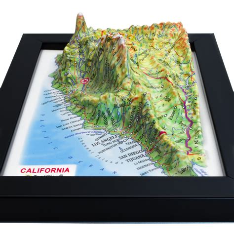 Testplayna California 3d Raised Relief Map