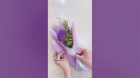 쉬운 꽃다발 포장법💜 꽃다발 포장하는 방법 미니다발 포장 Flower Wrapping Tutorial For