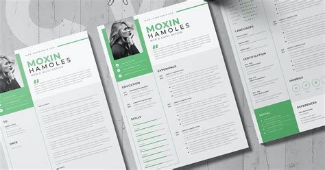 Резюме Cv сопроводительное письмо Графические шаблоны Envato Elements