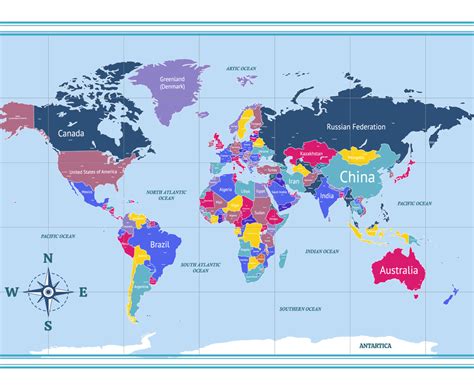 Simple World Map With Country Names