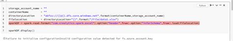 Reading Excel Files As Spark Dataframe From Adls Storage Stack Overflow