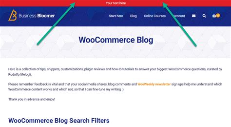 Woocommerce How To Add A Top Bar To Storefront Theme