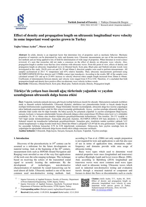 Pdf Effect Of Density And Propagation Length On Ultrasonic Longitudinal Wave Velocity In Some