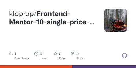 GitHub Kloprop Frontend Mentor 10 Single Price Grid Component Master