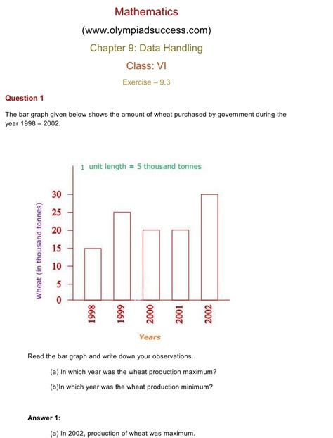 NCERT Solutions For Class 6 Mathematics Chapter 9 Data Handling