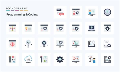 Programming And Coding Flat Color Icon Pack Vector Art At Vecteezy