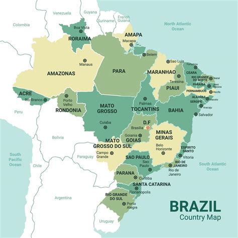 Mapa De Brasil 22916938 Vector En Vecteezy