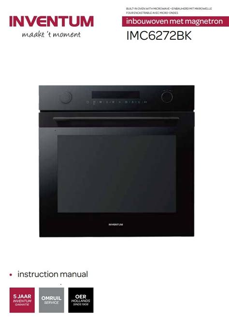 Inventum Imc Bk Combi Magnetron Oven Instruction Manual Manuals