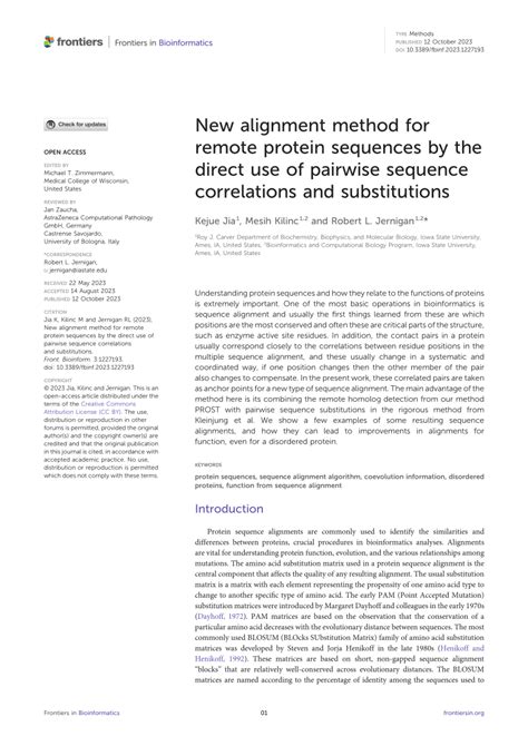 Pdf New Alignment Method For Remote Protein Sequences By The Direct