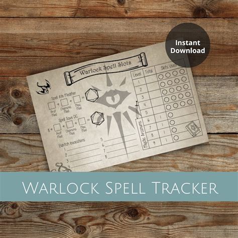 Dnd Warlock Tracker Etsy