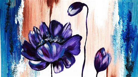 Как нарисовать цветок Как нарисовать интерьерную картину Правополушарное рисование Youtube