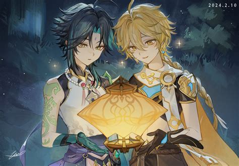 Aether And Xiao Genshin Impact Drawn By Zaso Danbooru