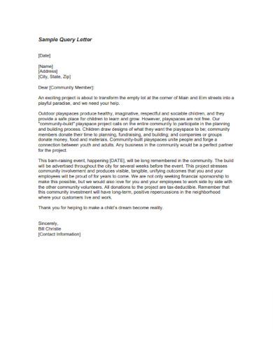 25 Query Letter Examples To Download