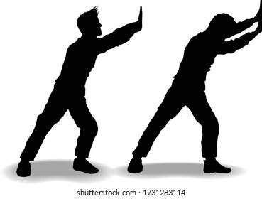 30 716 Vector Man Pushing Stock Vectors Images Vector Art Shutterstock