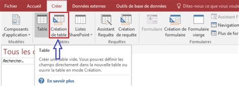 Créer Modifier Une Table Access Apcpedagogie