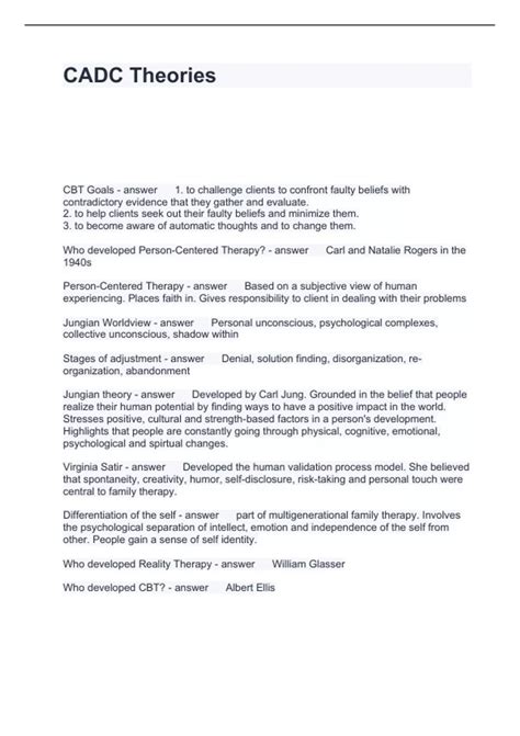 CADC Theories Questions With Solutions CADC Stuvia US