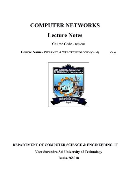 Computer Networks Lecture Notes Pdf