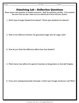 Dissolving Lab Rate Of Reactions Freebie By Kristin Lee Resources