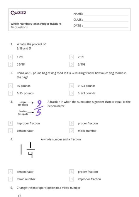 50 Whole Numbers As Fractions Worksheets For Kindergarten On Quizizz Free And Printable