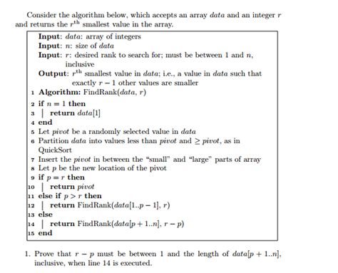 Solved Consider The Algorithm Below Which Accepts An Array