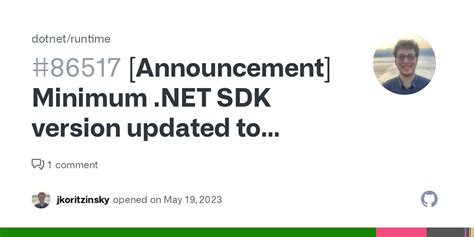 Announcement Minimum Net Sdk Version Updated To 80100 Preview 4