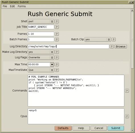 Submit Generic Generic Commands Submit Script
